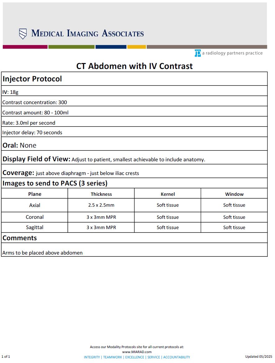 CT Abdomen with IV Contrast