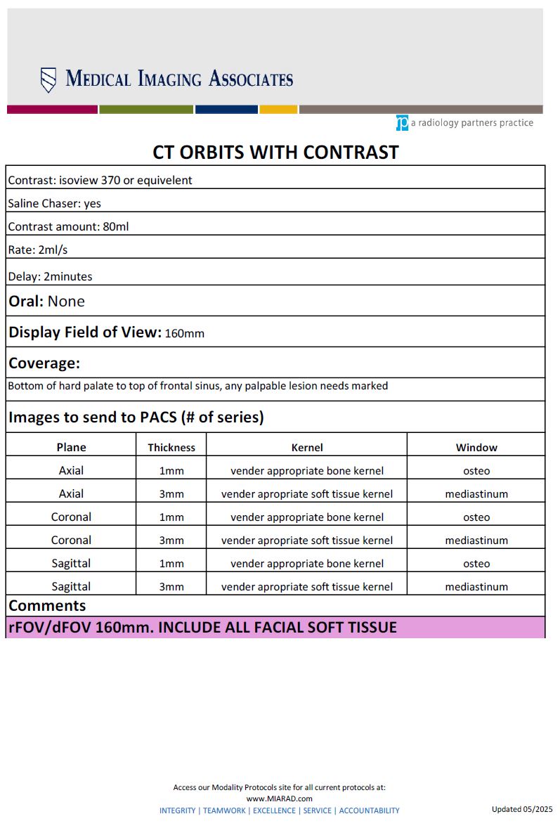 CT Orbits With Contrast