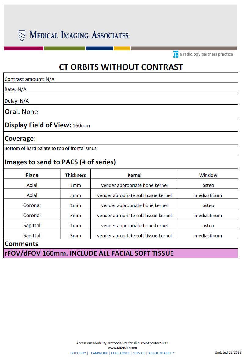 CT Orbits Without Contrast