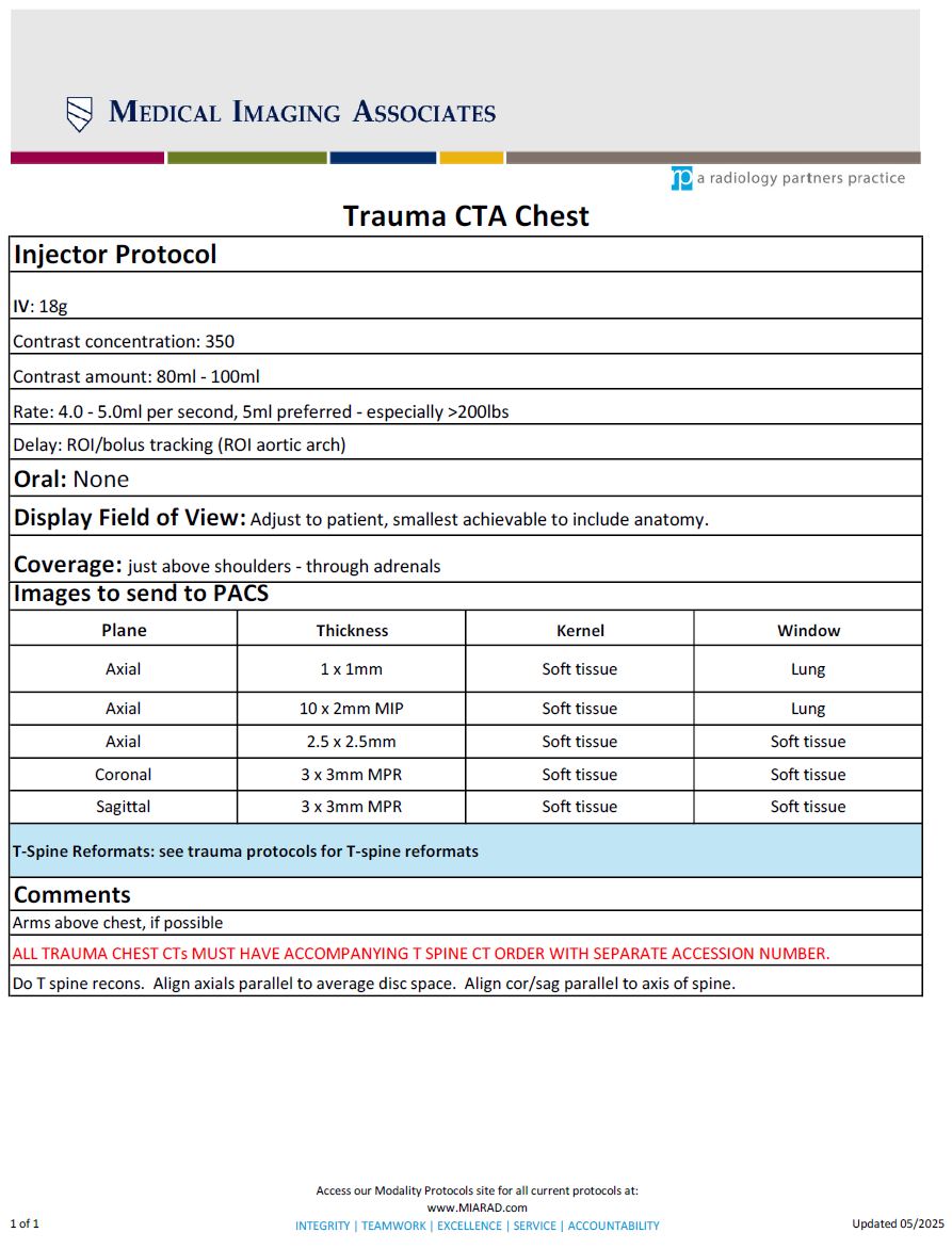 CTA Trauma Chest